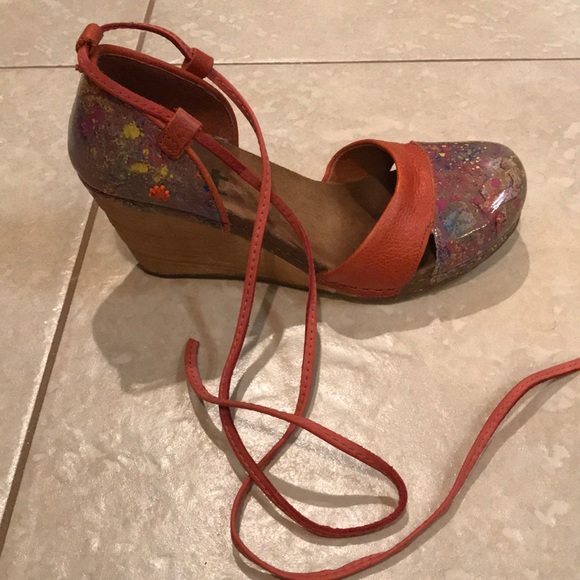 Art | Shoes | Art Paint Splatter Laceup Wedges | Poshmark